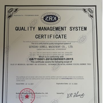 Quality Management System Certificate